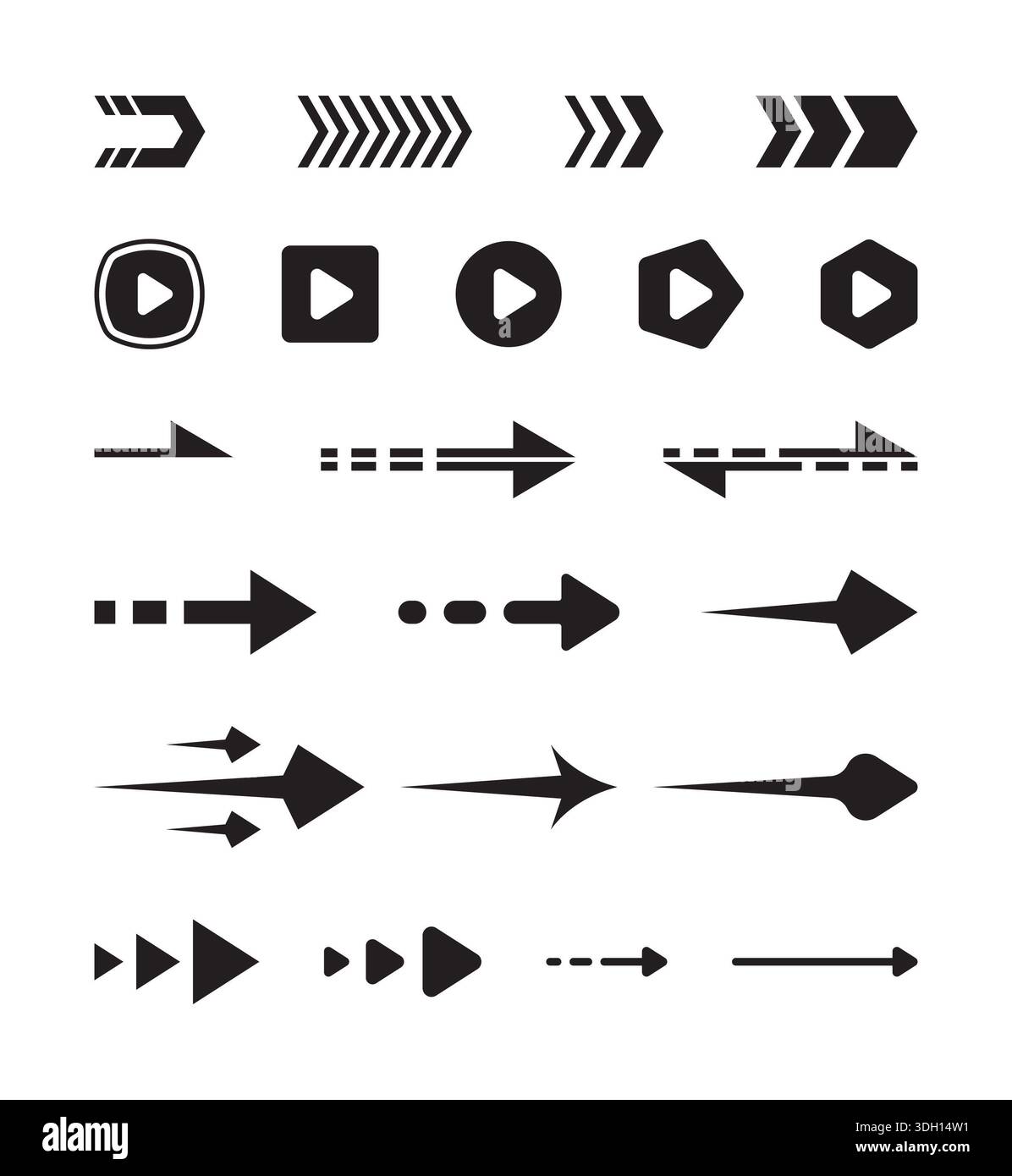 Diverse arrow signs icons hi-res stock photography and images - Alamy
