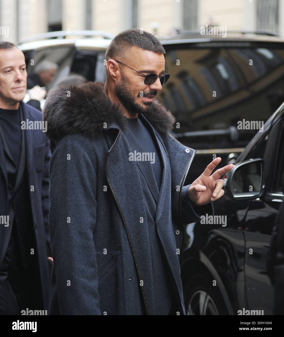 Milan, Italy. 19th Jan, 2026. Milan: Ricky Martin leaves the Armani ...