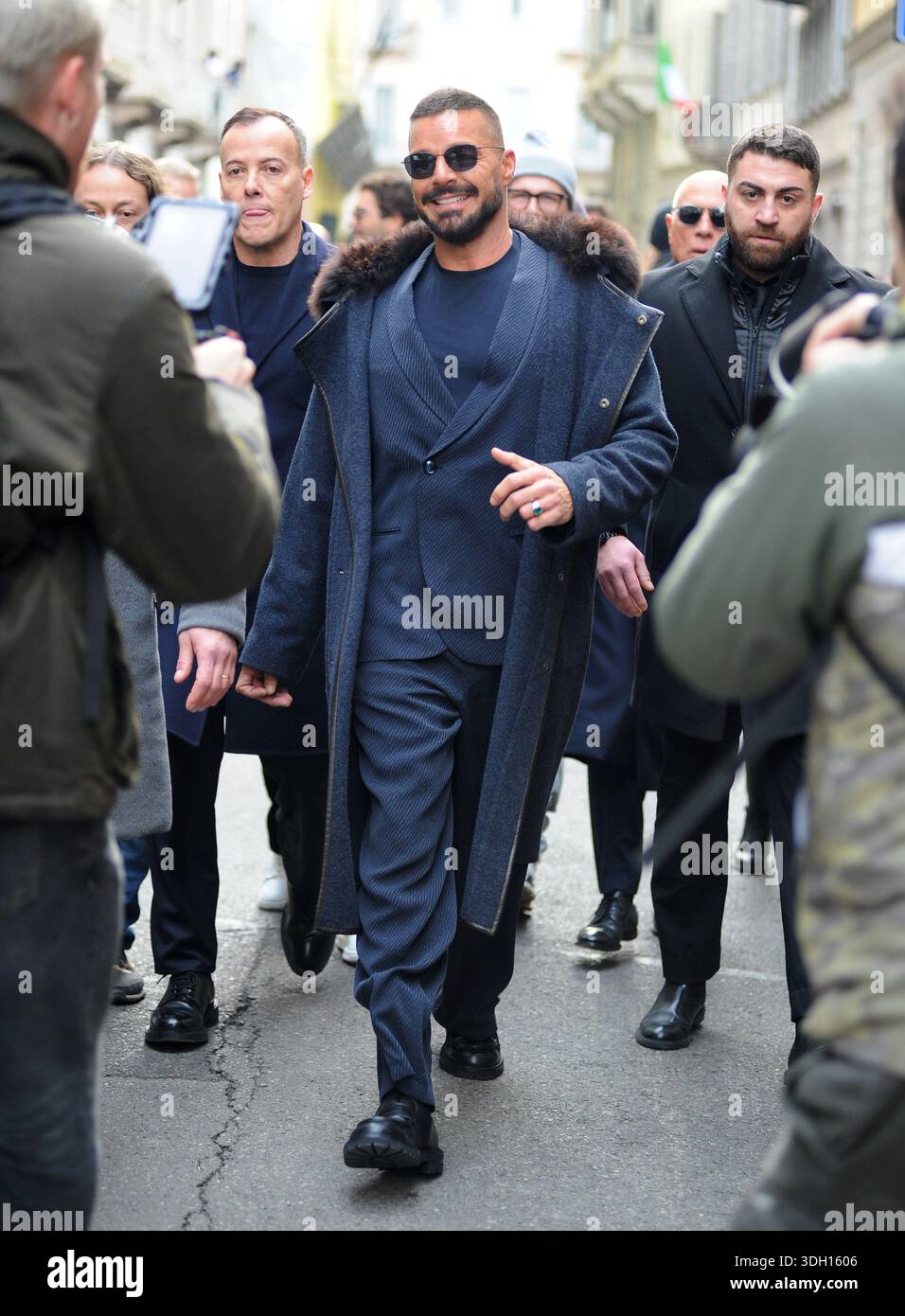 Milan, Italy. 19th Jan, 2026. Milan: Ricky Martin leaves the Armani ...