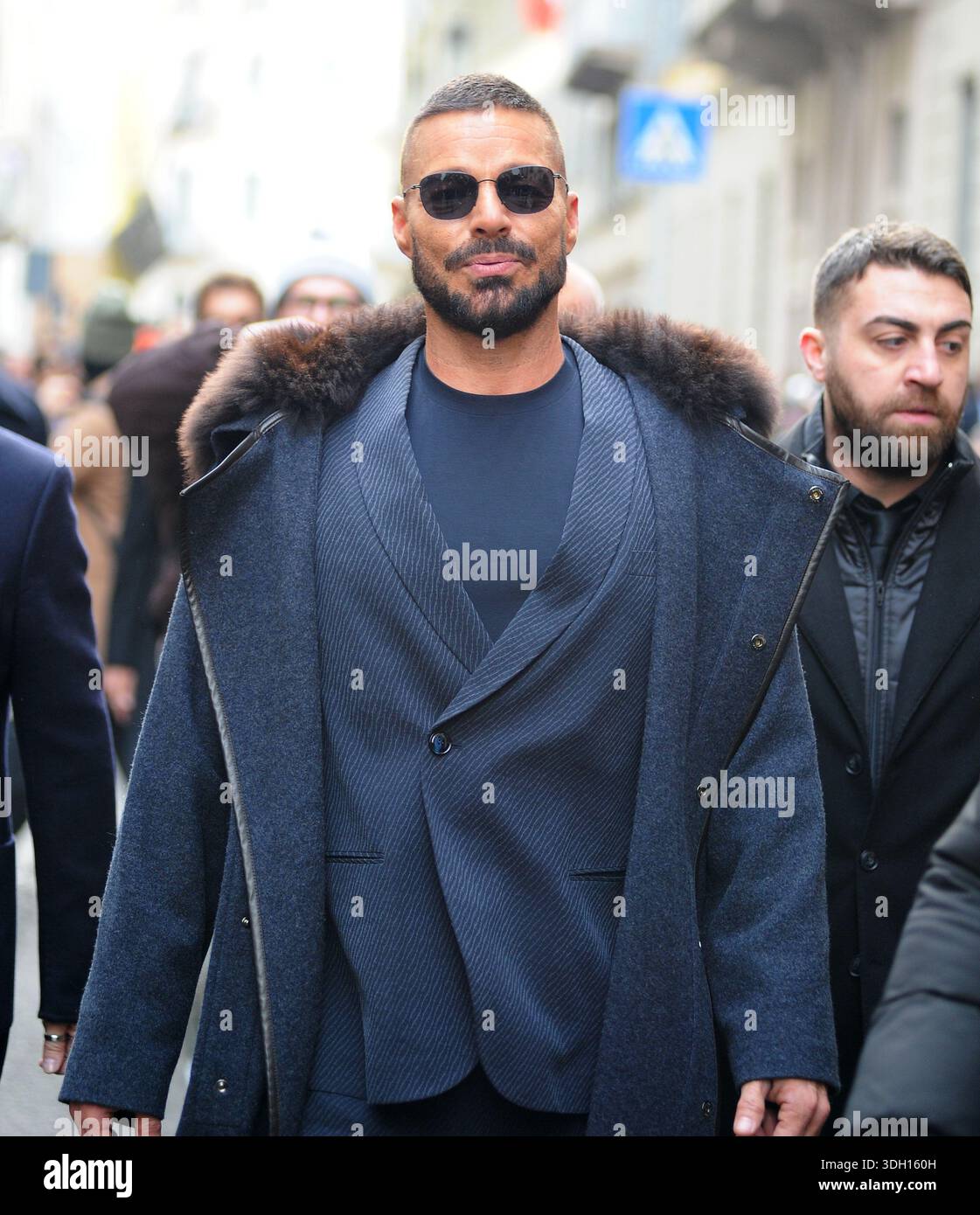 Milan, Italy. 19th Jan, 2026. Milan: Ricky Martin leaves the Armani ...