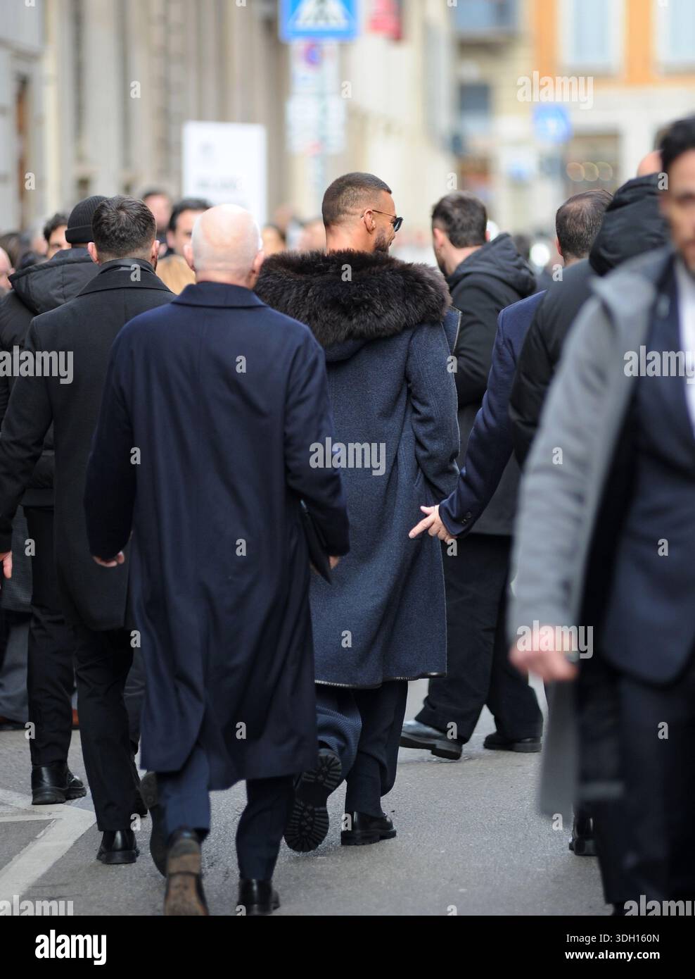 Milan, Italy. 19th Jan, 2026. Milan: Ricky Martin leaves the Armani ...