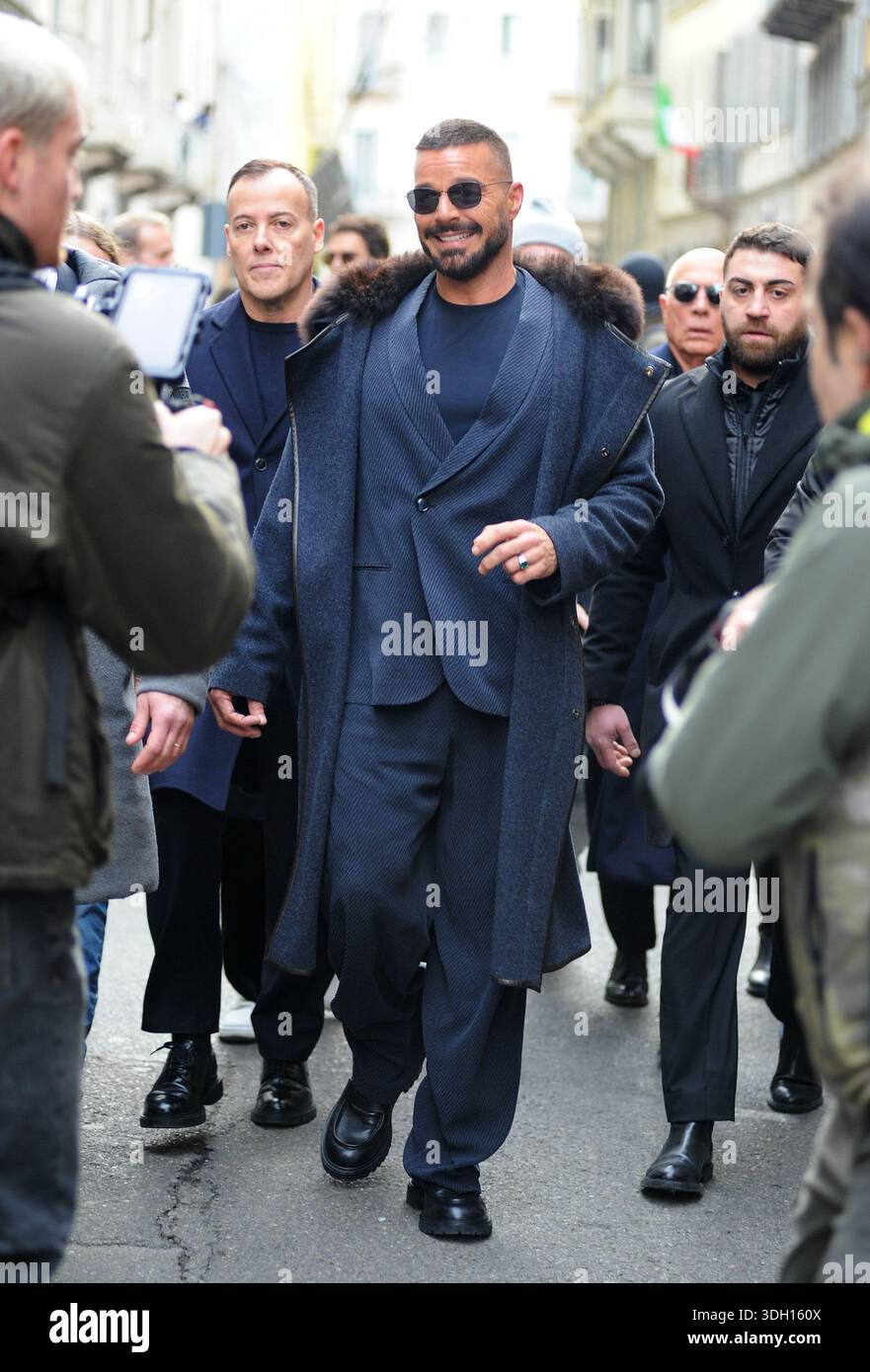 Milan, Italy. 19th Jan, 2026. Milan: Ricky Martin leaves the Armani ...