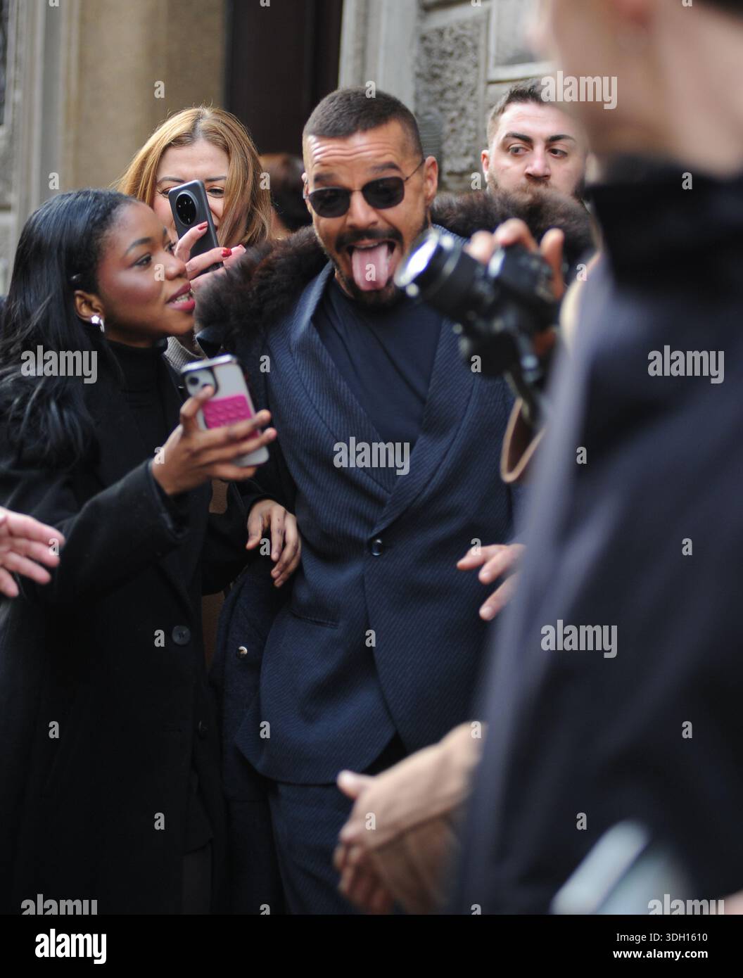 Milan, Italy. 19th Jan, 2026. Milan: Ricky Martin leaves the Armani ...