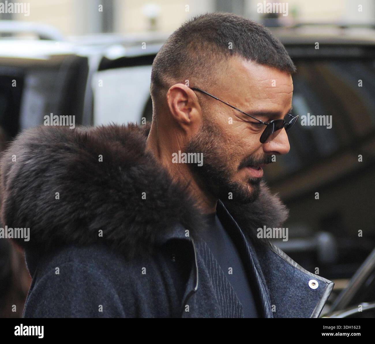 Milan, Italy. 19th Jan, 2026. Milan: Ricky Martin leaves the Armani ...