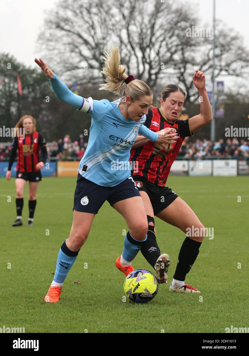 Bournemouth's Georgia Wilson battles for the ball with Manchester City ...