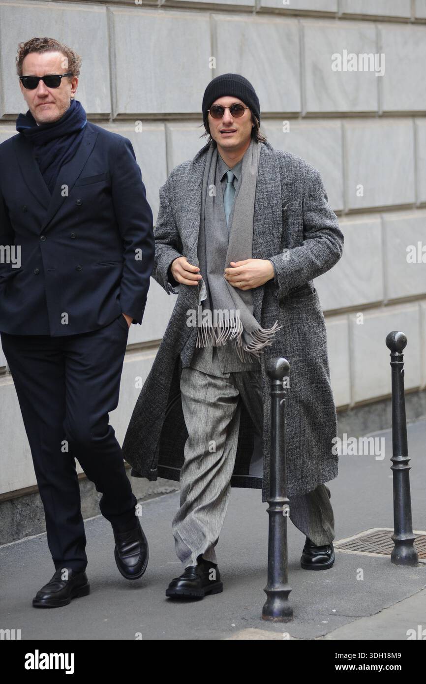 Milan's Luca Marinelli leaves his hotel to go to the Giorgio Armani ...