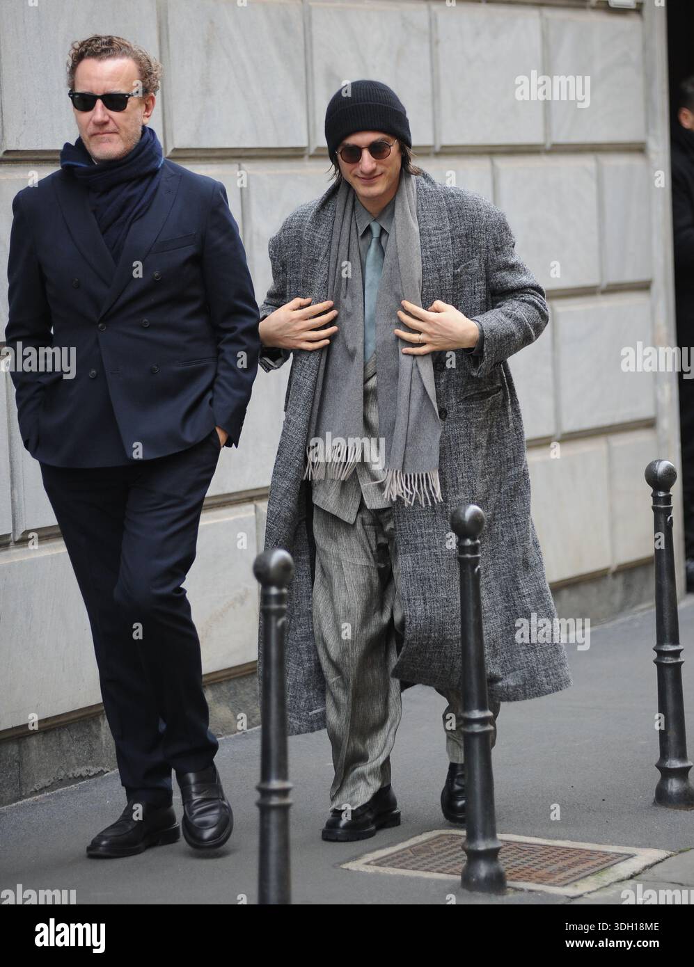 Milan's Luca Marinelli leaves his hotel to go to the Giorgio Armani ...