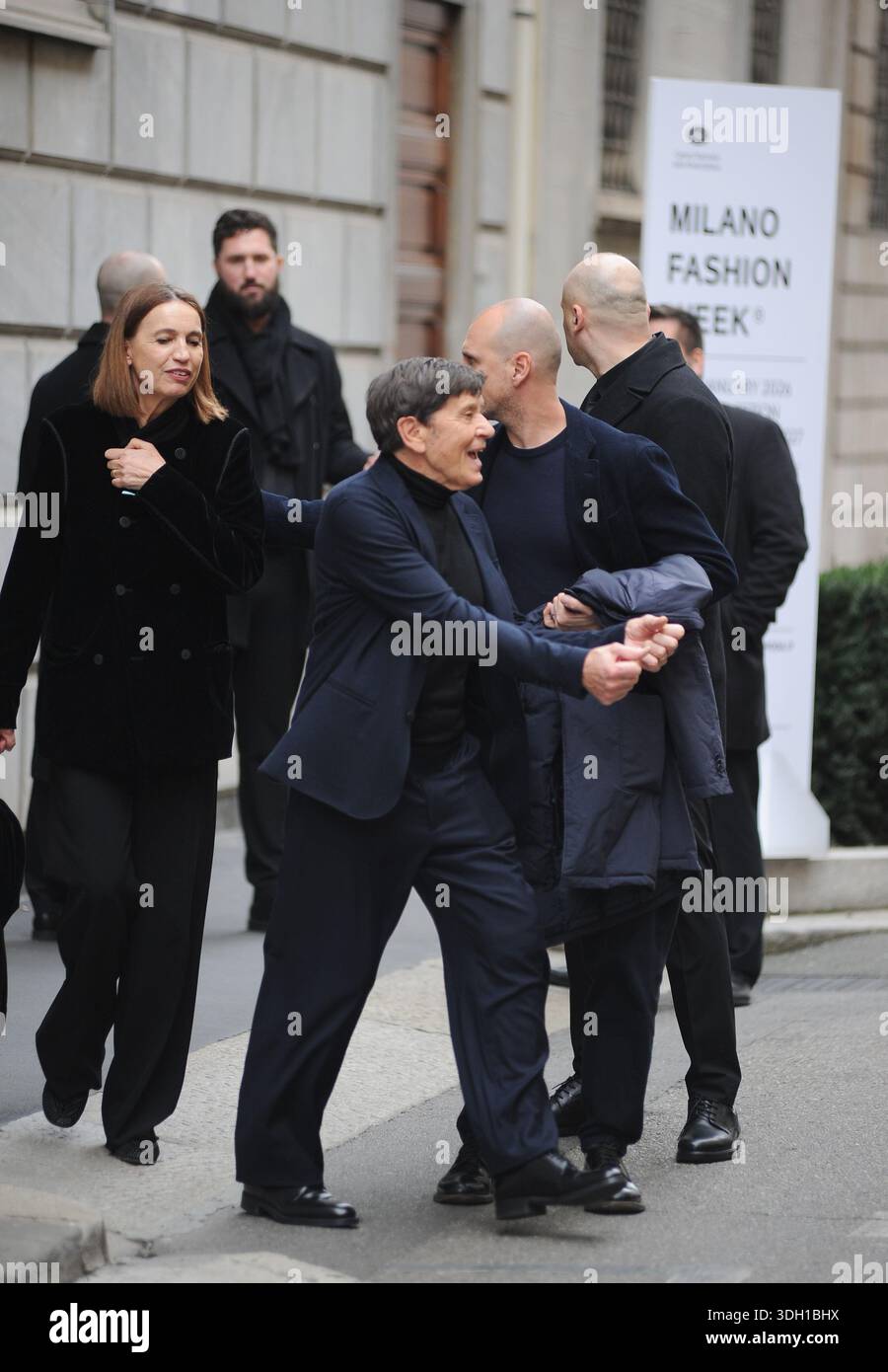 Milan Luca Marinelli leaves the hotel to go to the Giorgio Armani ...