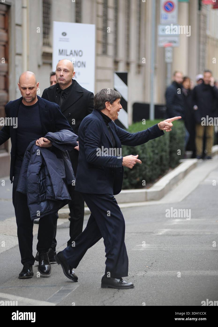 Milan Luca Marinelli leaves the hotel to go to the Giorgio Armani ...