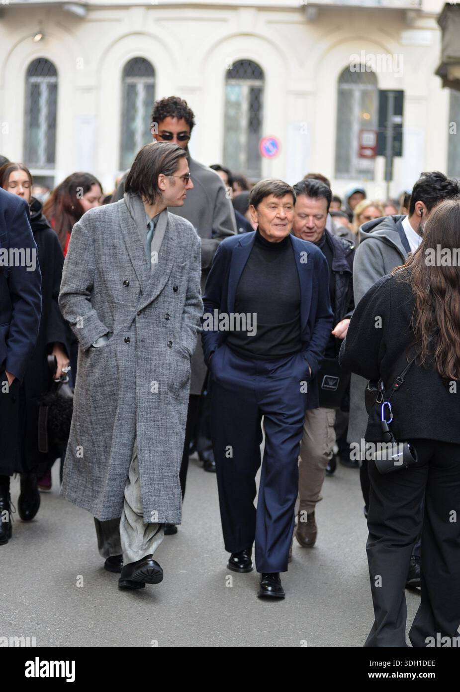 Milan Luca Marinelli leaves the hotel to go to the Giorgio Armani ...
