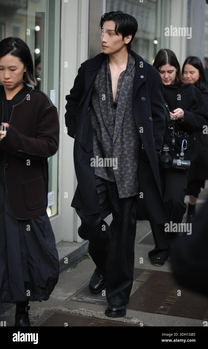 Thai actor Wichapas Sumettikul leaves his hotel to attend the Giorgio ...