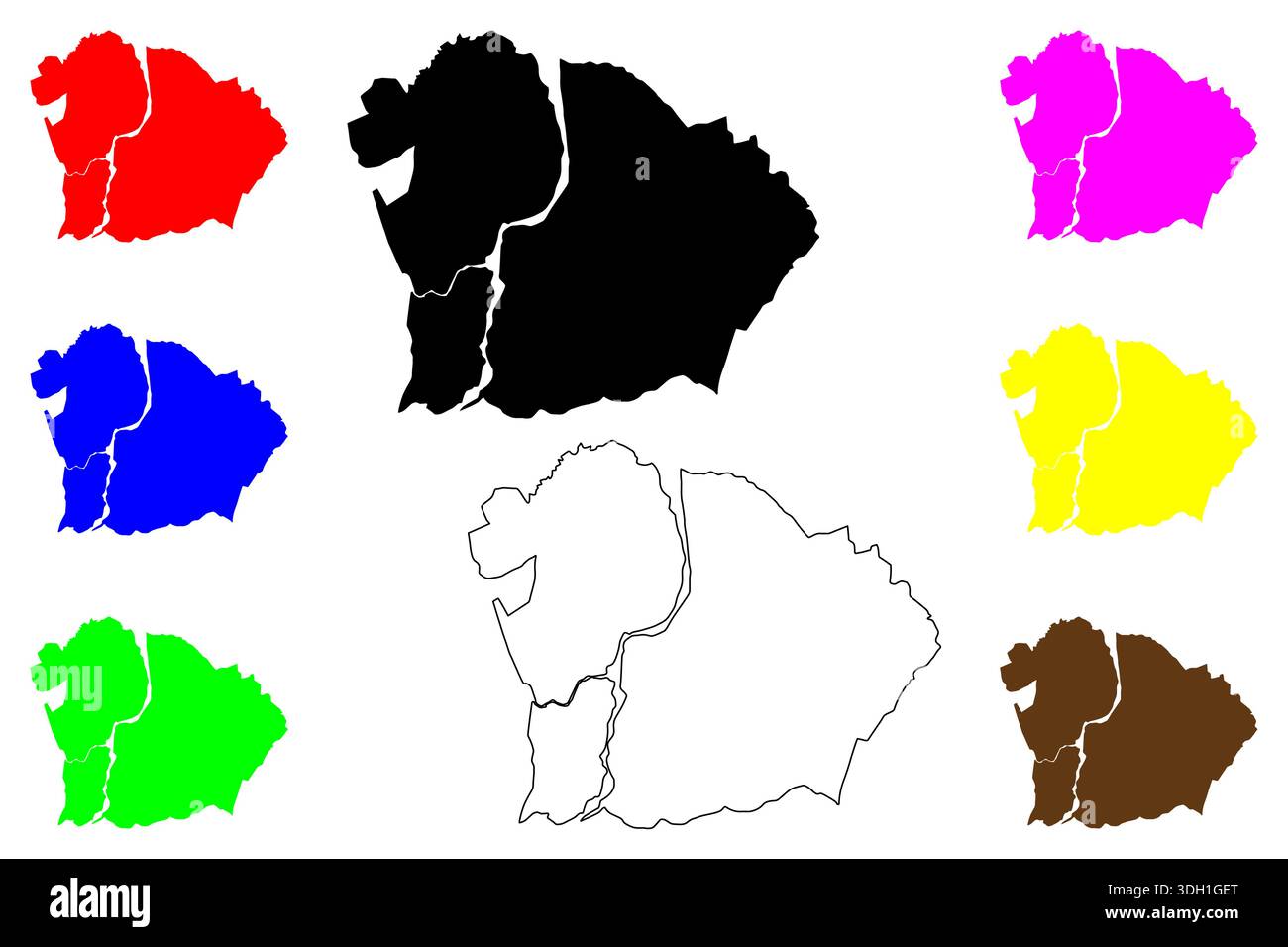 Tarlac vector outline map hi-res stock photography and images - Alamy