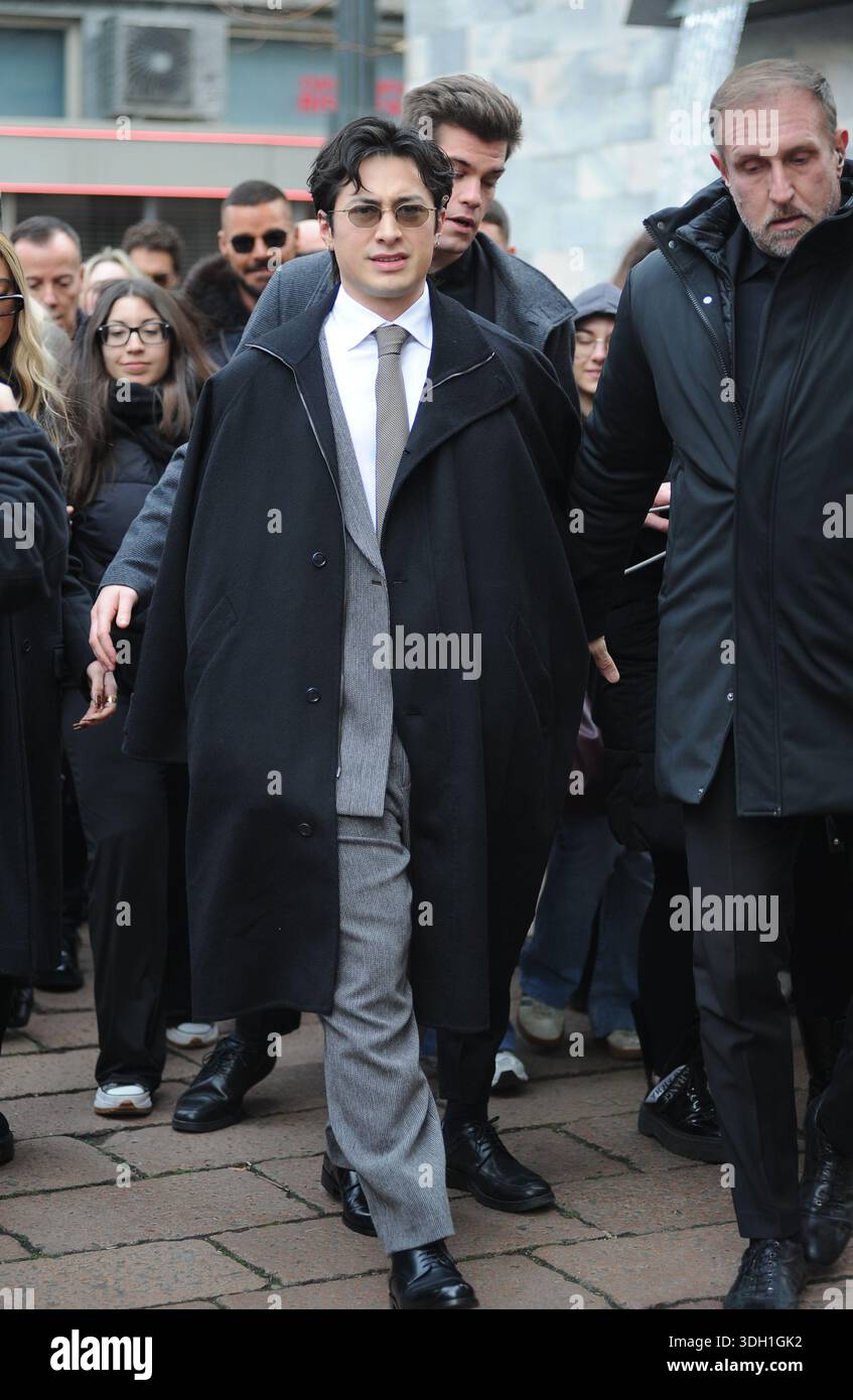 Actor Hudson Williams arrives at the Giorgio Armani fashion show in ...