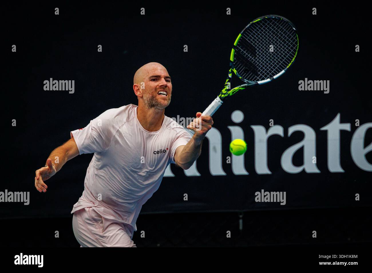 France’s Adrian Mannarino during a first round match against Australia ...