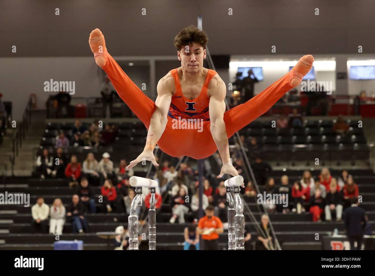 Illinois gymnast Sam Kaplan competes during an NCAA gymnastics meet ...