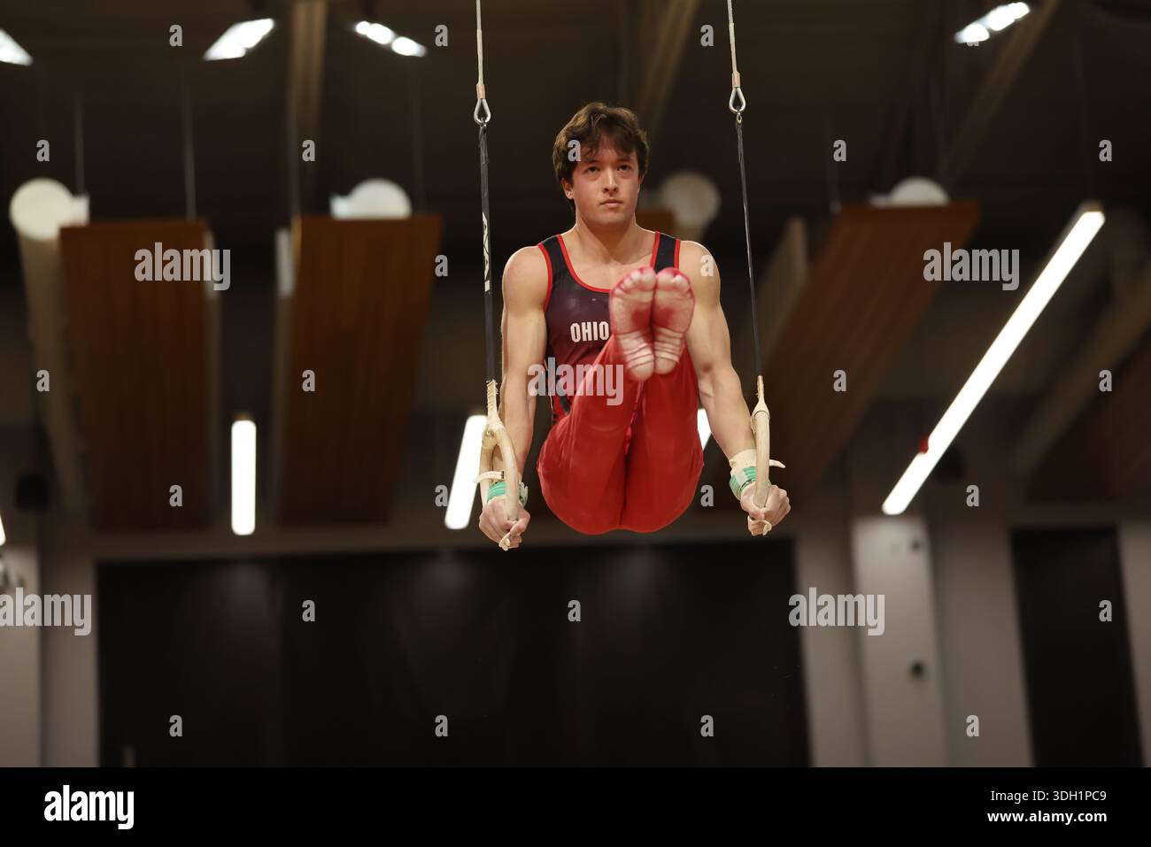 Ohio State gymnast Jace Hashimoto competes during an NCAA gymnastics ...