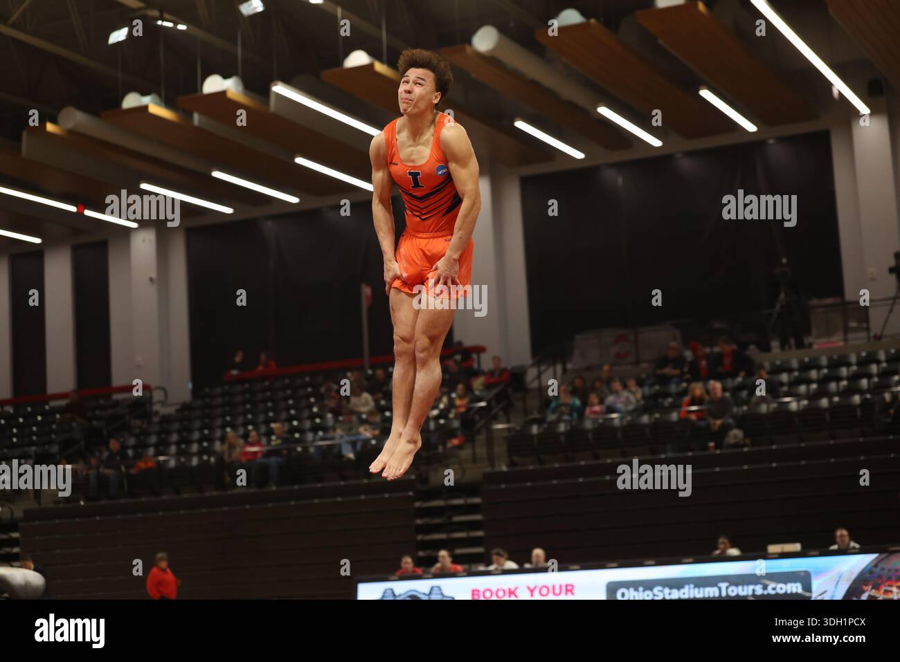 Illinois gymnast Nathan Whitaker competes during an NCAA gymnastics ...