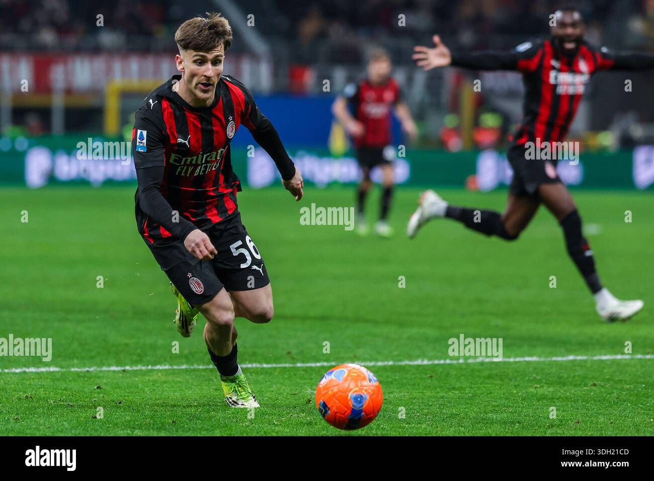 Alexis Saelemaekers of AC Milan seen in action during Serie A 2025/26 ...