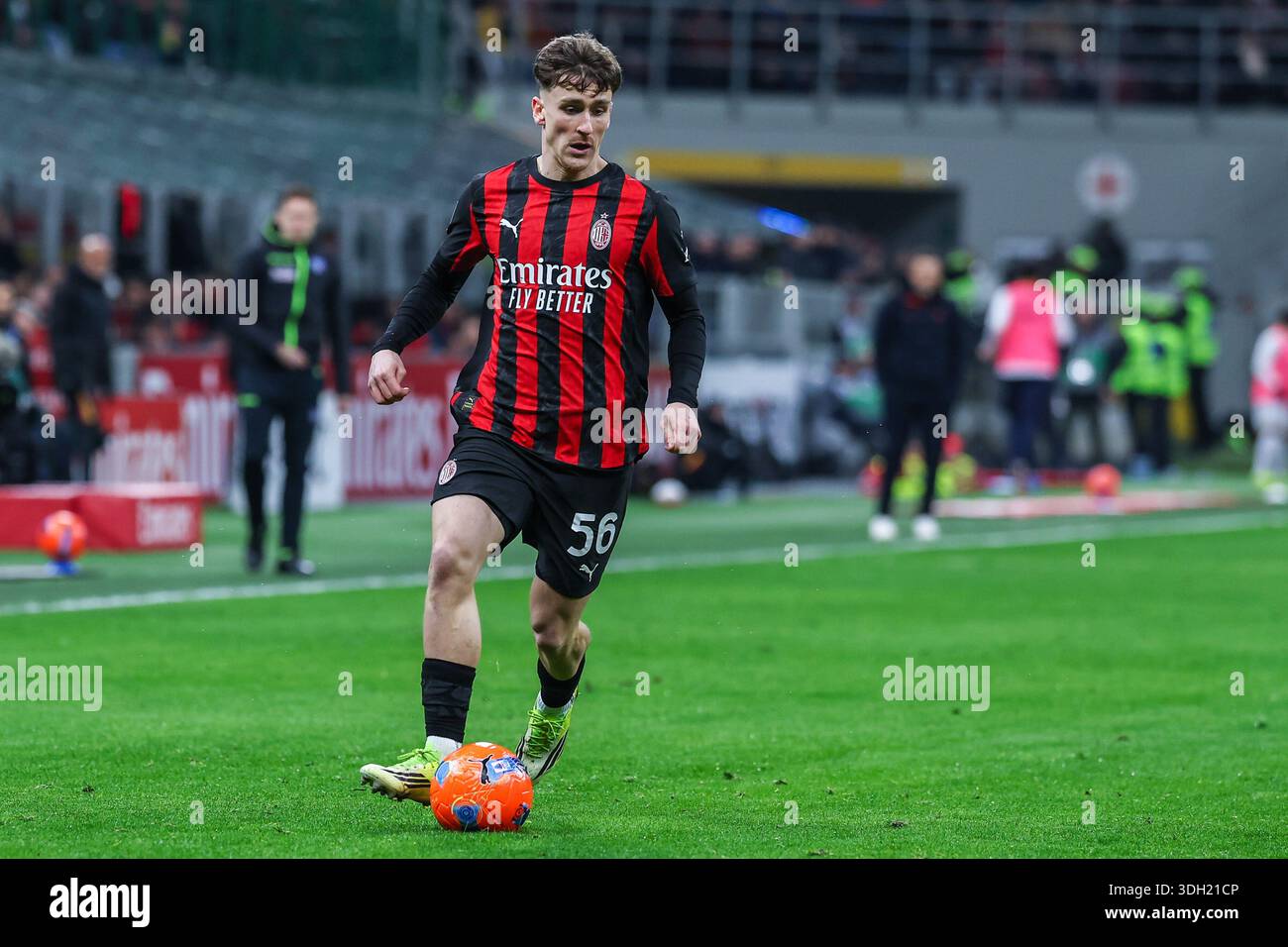 Alexis Saelemaekers of AC Milan seen in action during Serie A 2025/26 ...