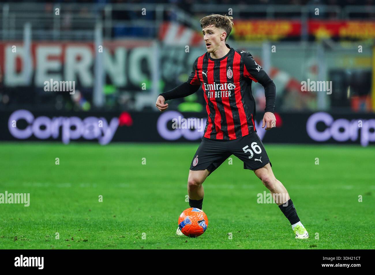 Alexis Saelemaekers of AC Milan seen in action during Serie A 2025/26 ...