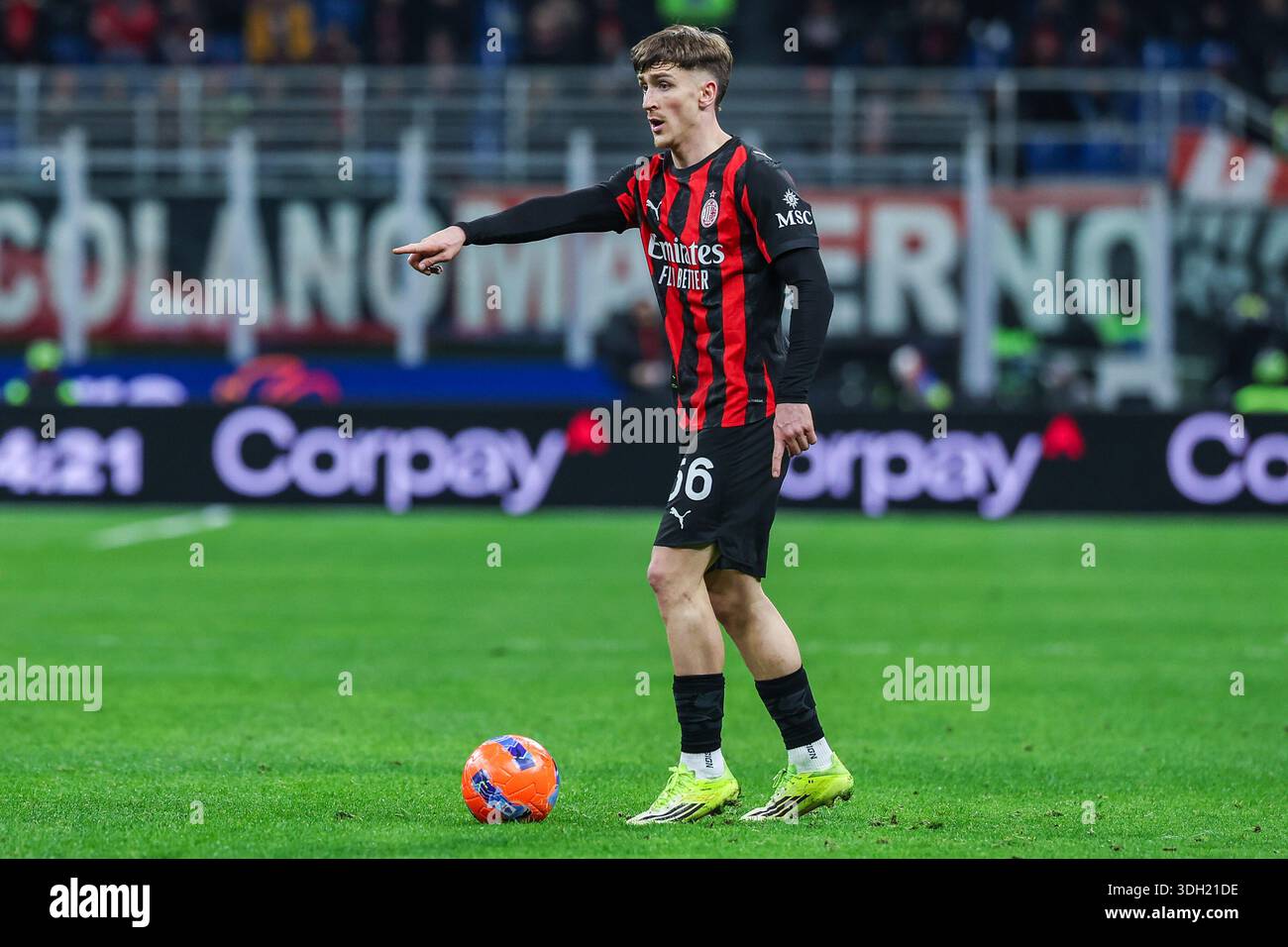 Alexis Saelemaekers of AC Milan seen in action during Serie A 2025/26 ...