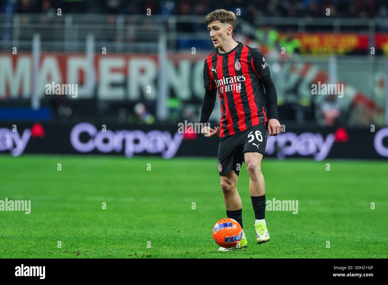 Alexis Saelemaekers of AC Milan seen in action during Serie A 2025/26 ...