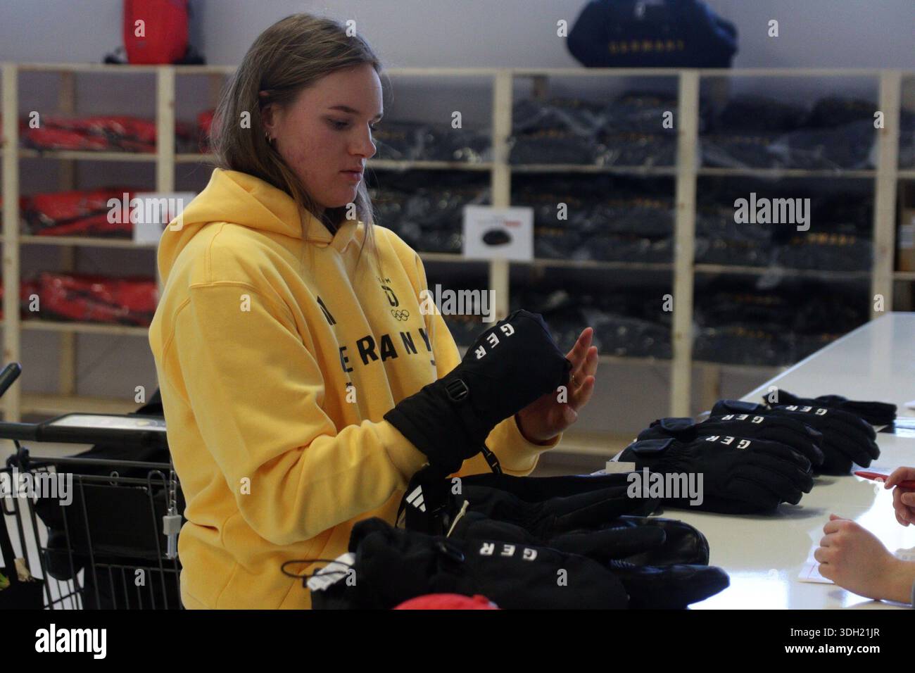 MUNICH, GERMANY - JANUARY 19: Emma Aicher (Alpine skiing) testing at ...