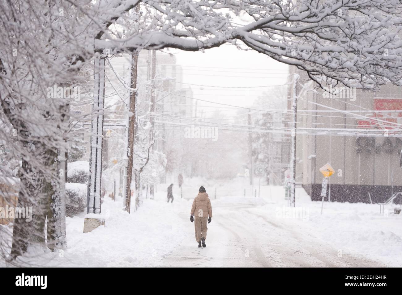 Halifax, Canada. 19th Jan, 2026. Pedestrians navigate snow-covered ...