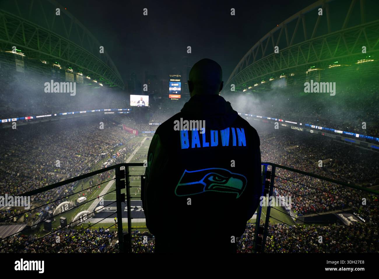 Former Seattle Seahawks wide receiver Doug Baldwin looks out over Lumen ...