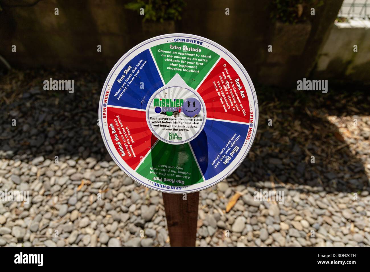 Mischief Spinner Extra Obstacle Mini Golf Wheel Stock Photo - Alamy