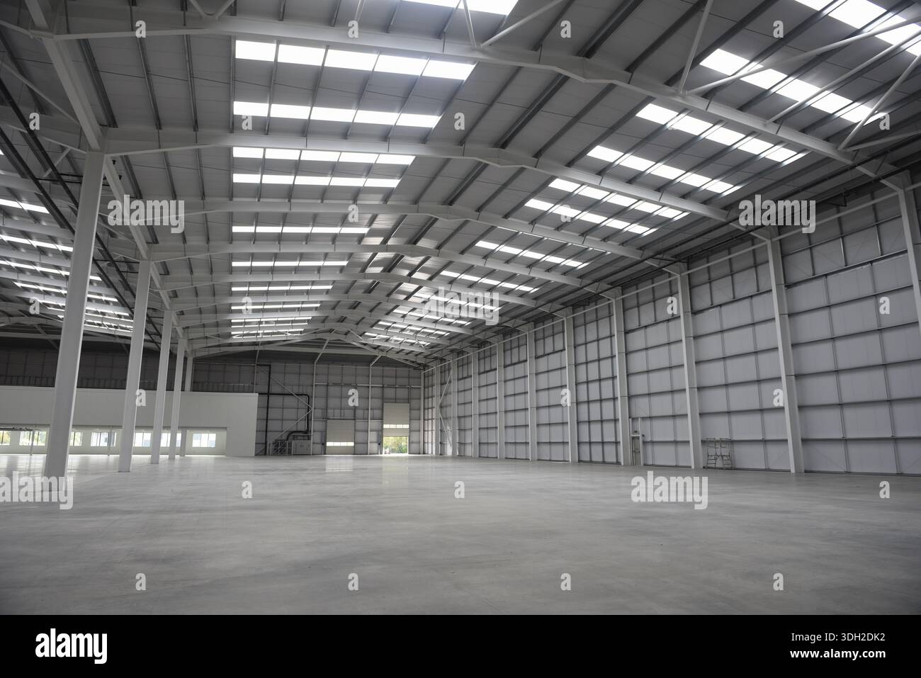 Large modern empty warehouse logistiacal business storage space in the ...
