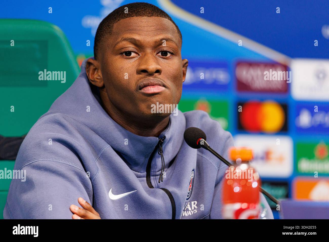 Lisbon, Portugal. 19th Jan 2025; Nuno Mendes (Paris Saint-Germain) seen ...