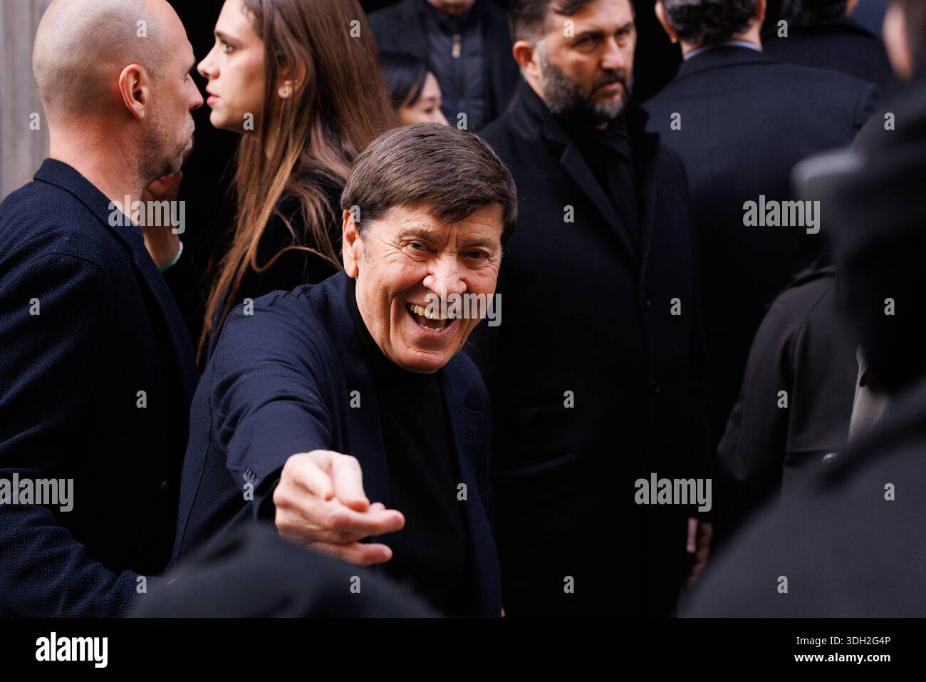 Gianni Morandi arrives at the Giorgio Armani fashion show during the ...