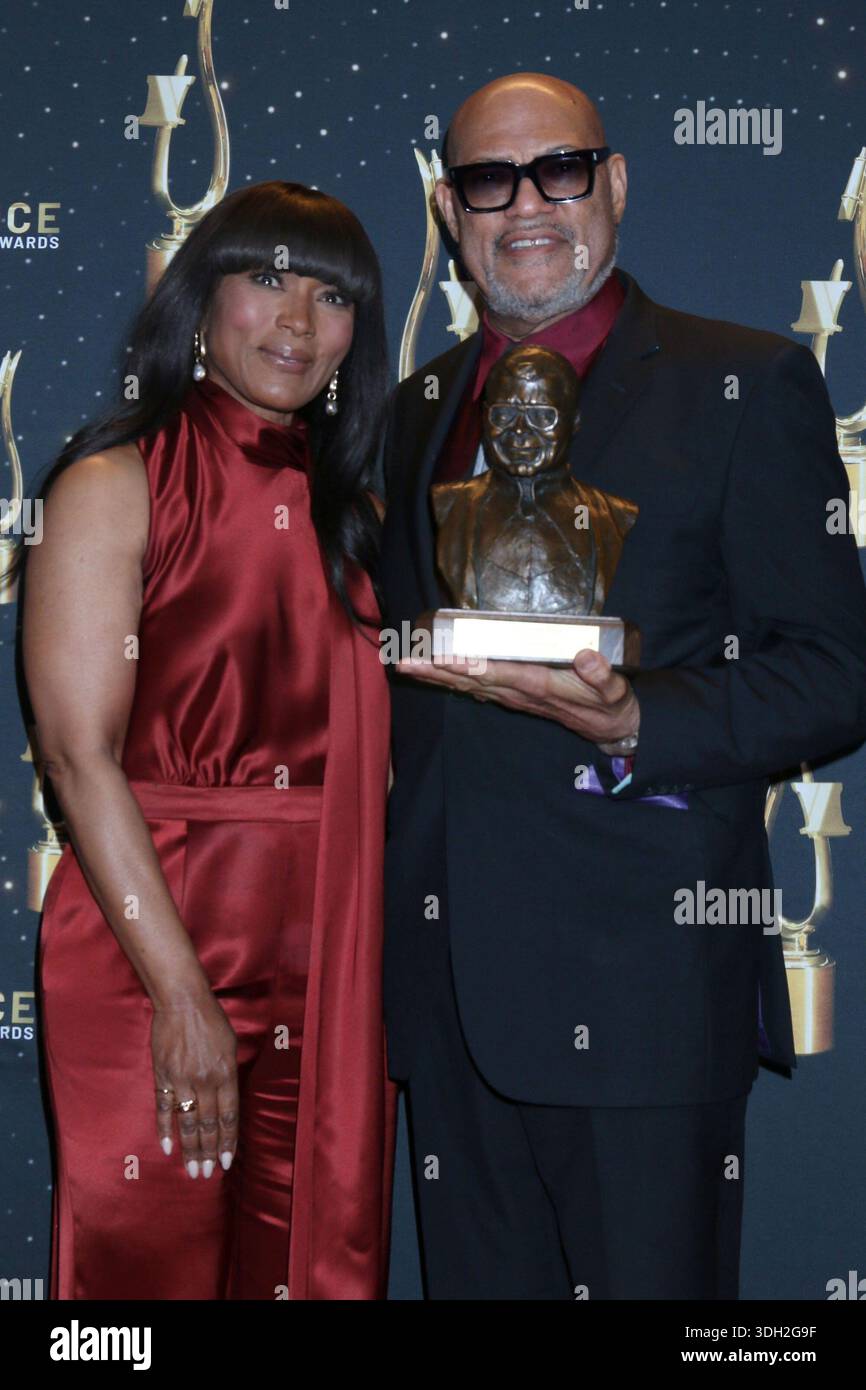 Angela Bassett, Laurence Fishburne at arrivals for The Society of Voice ...
