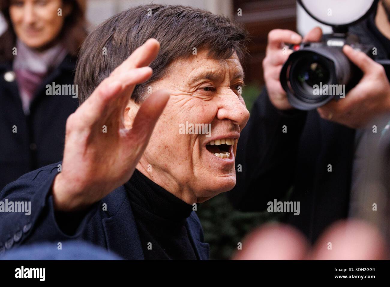 Gianni Morandi arrives at the Giorgio Armani fashion show during the ...