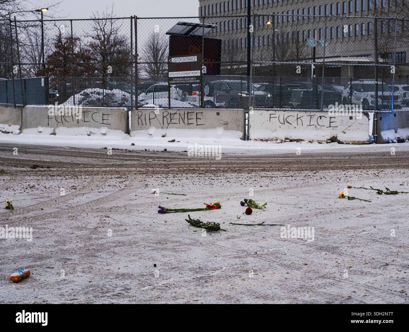 Fort Snelling, Minnesota, USA. 18th Jan, 2026. Demonstrators at the ...
