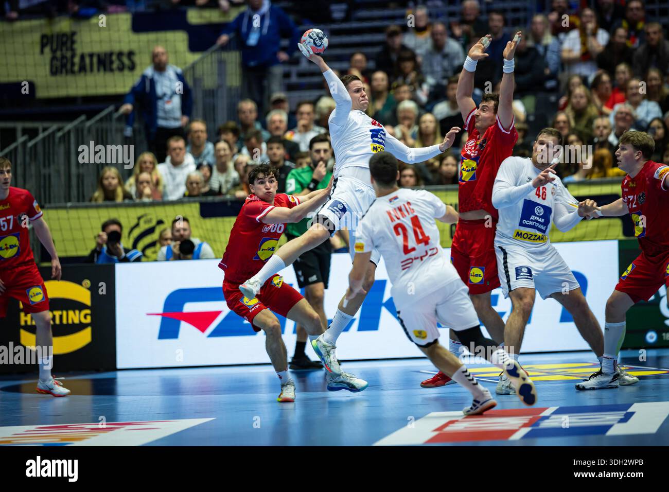 HERNING, DENMARK - JANUARY 19: Stefan Dodic (Serbia, 40) in attack ...