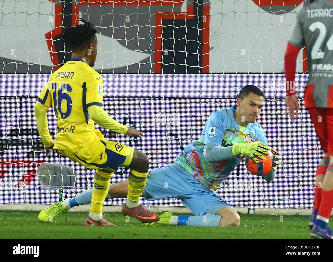 Cremonese Emil Audero makes a save during the Serie A soccer match ...