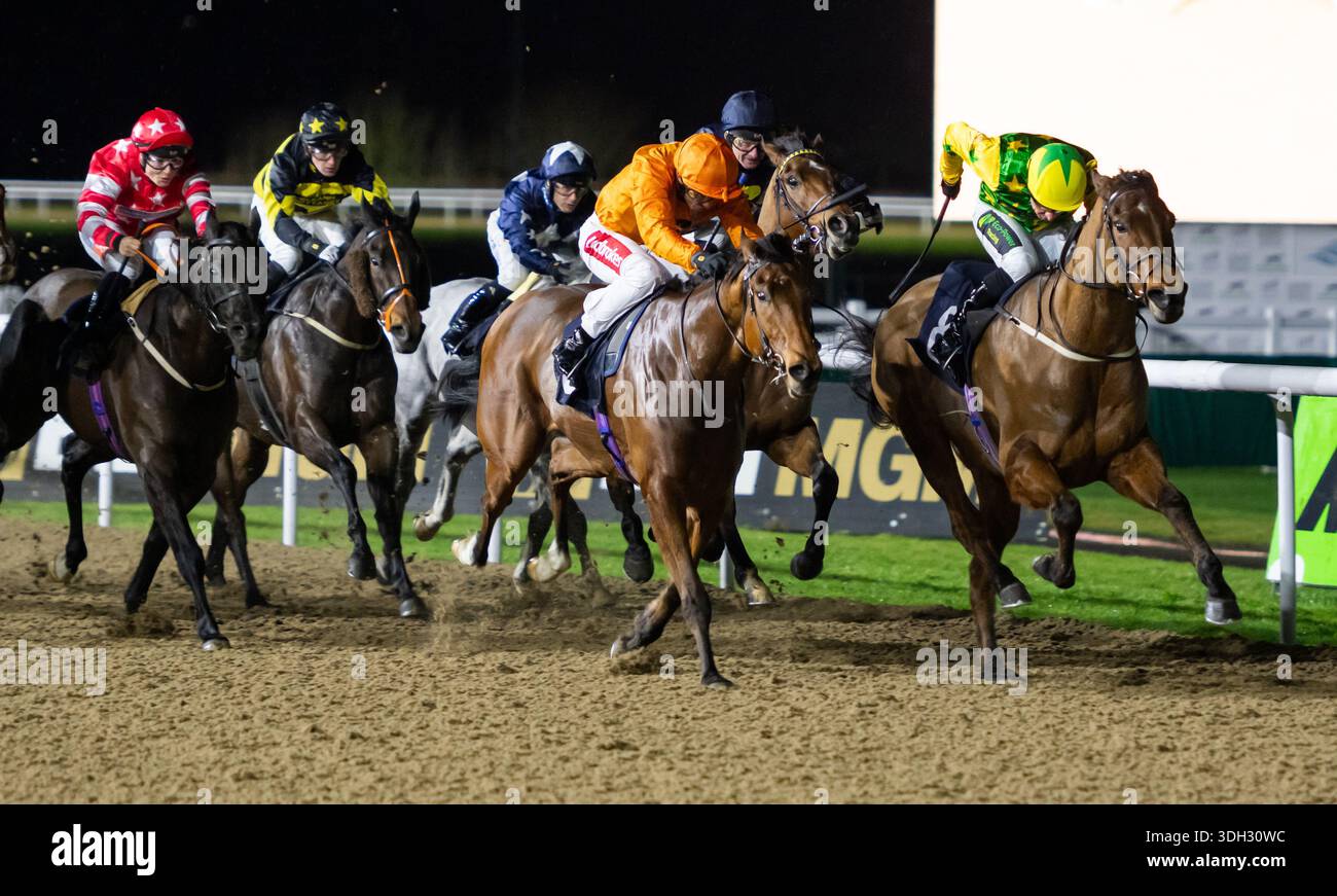 Wolverhampton, UK, Monday 19th January 2026; Vince Lombardi and jockey ...