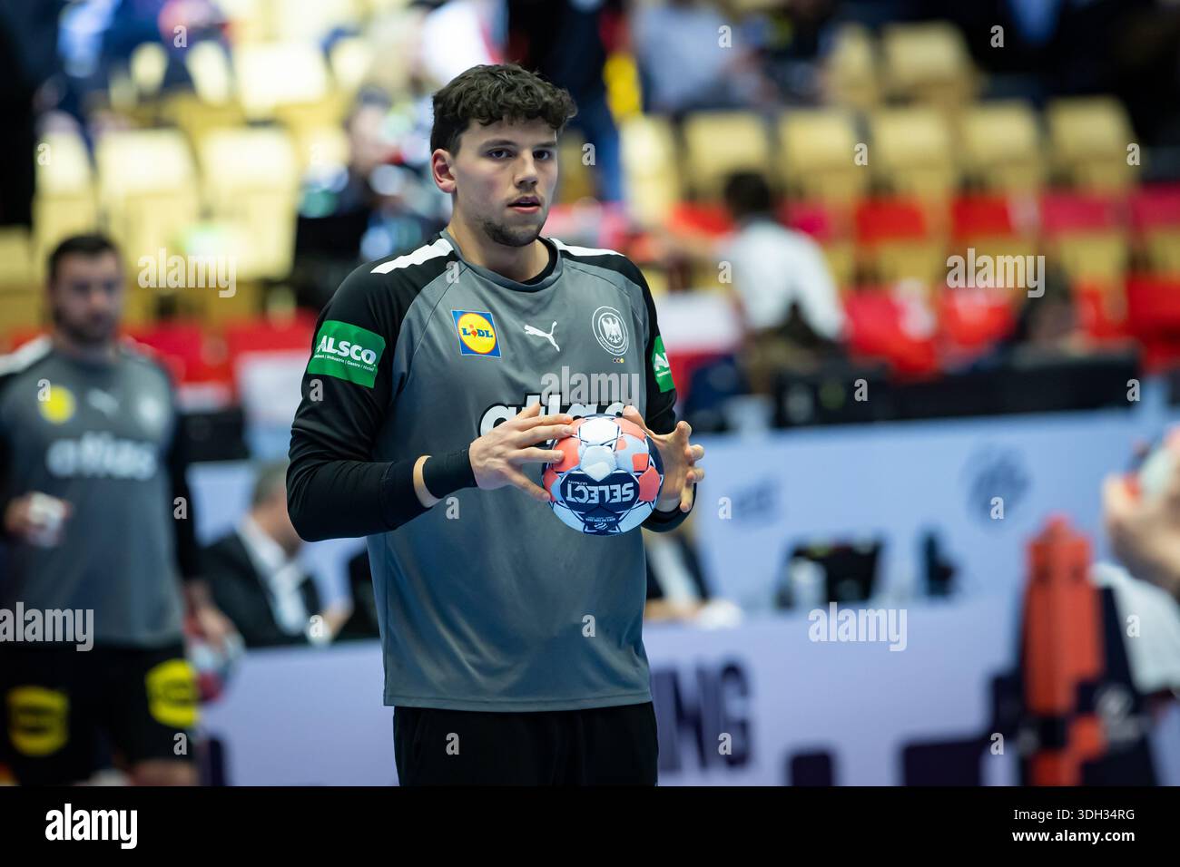 HERNING, DENMARK - JANUARY 19: Marko Grgic (Germany, 71) during warm up ...