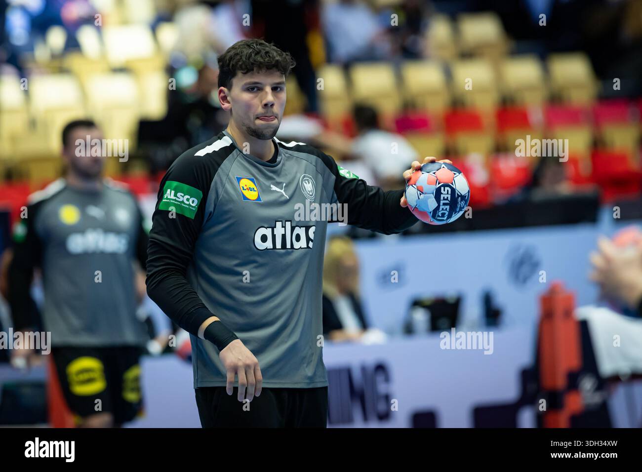 HERNING, DENMARK - JANUARY 19: Marko Grgic (Germany, 71) during warm up ...