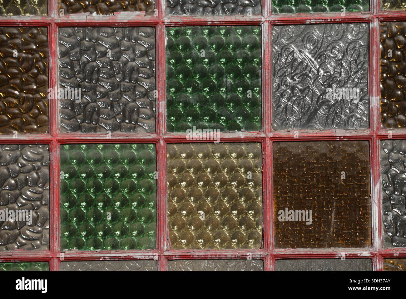 Dublin, Ireland - 16th January 2026: Old faded red painted framed ...