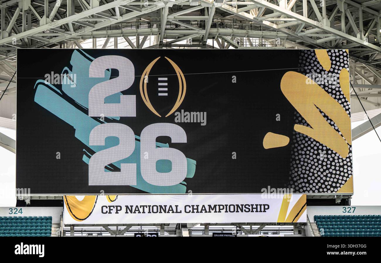 Miami, Florida, USA. 19th Jan, 2026. Pregame Field shots of Hard Rock ...
