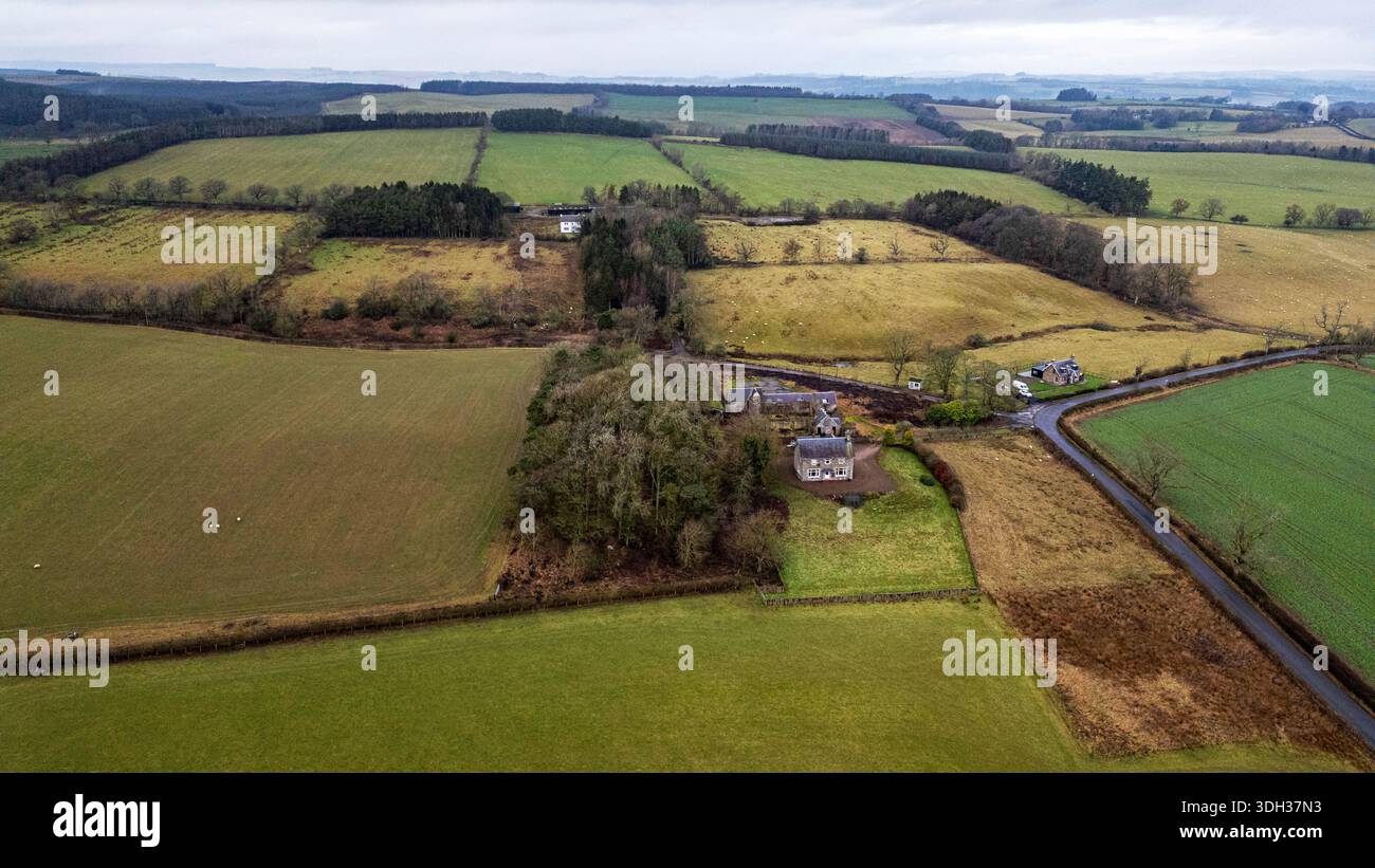 Aerial drone view of farmland around the site of the new Center Parcs ...