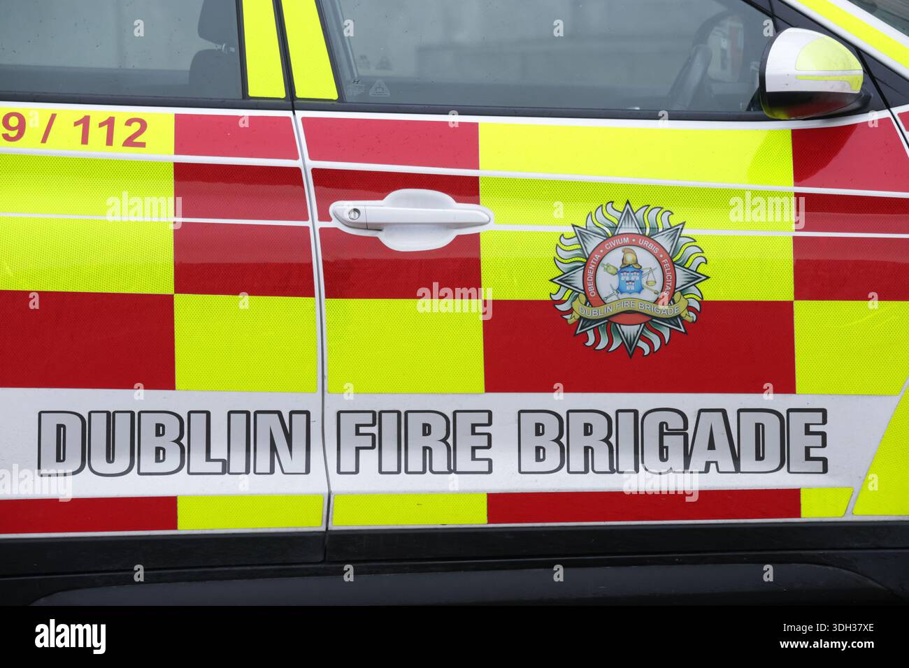 Dublin, Ireland - 16th January 2026: Dublin Fire Brigade Crest and sign ...