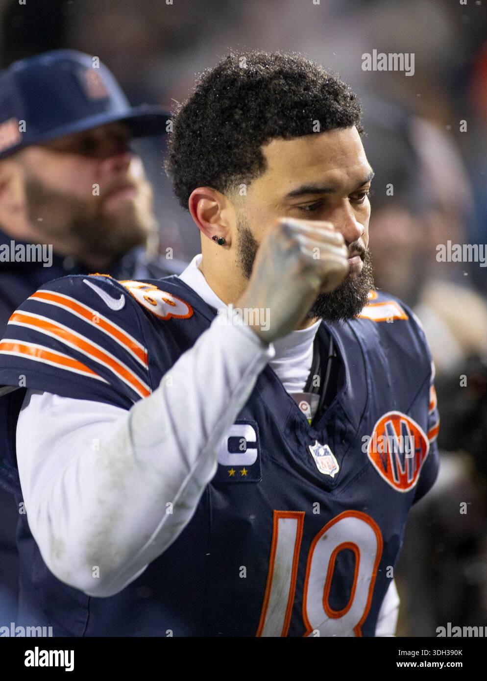January 18, 2026: Chicago Bears quarterback Caleb Williams (18) walks ...