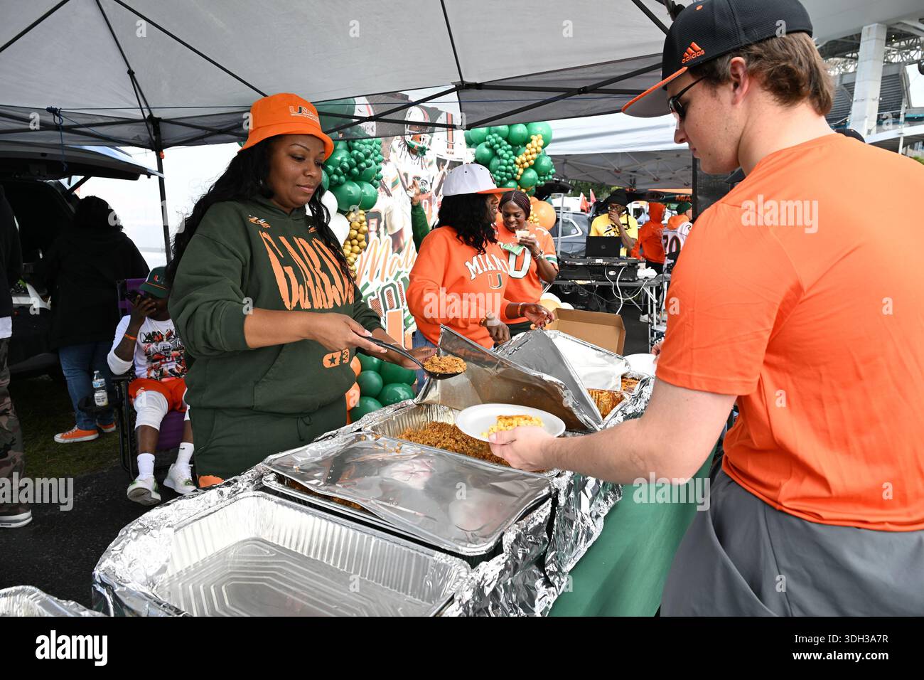 Miami, United States. 19th Jan, 2026. UM Fans are seen tailgating ...