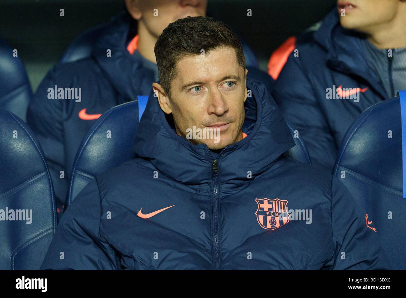 in action during the La Liga game between Real Sociedad and FC ...