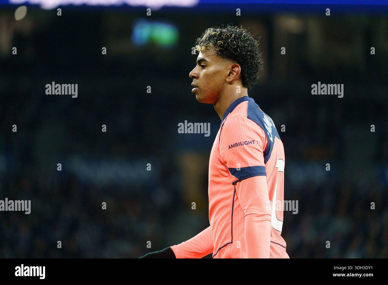 in action during the La Liga game between Real Sociedad and FC ...