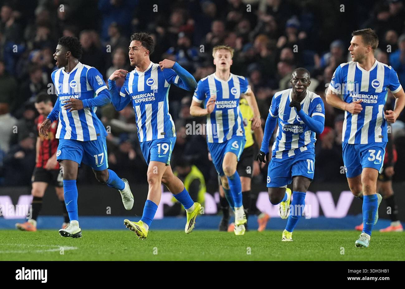 Brighton and Hove Albion's Charalampos Kostoulas celebrates scoring ...